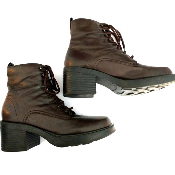 Markon | Shoes | Markon Womens Vintage Leather Mustang Combat Boots ...
